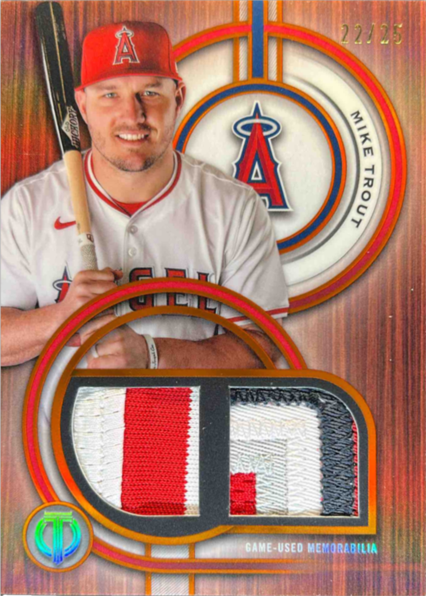 Mike Trout 2025 Topps Tribute #DR-MT Single-Player Dual Relic - Orange ...