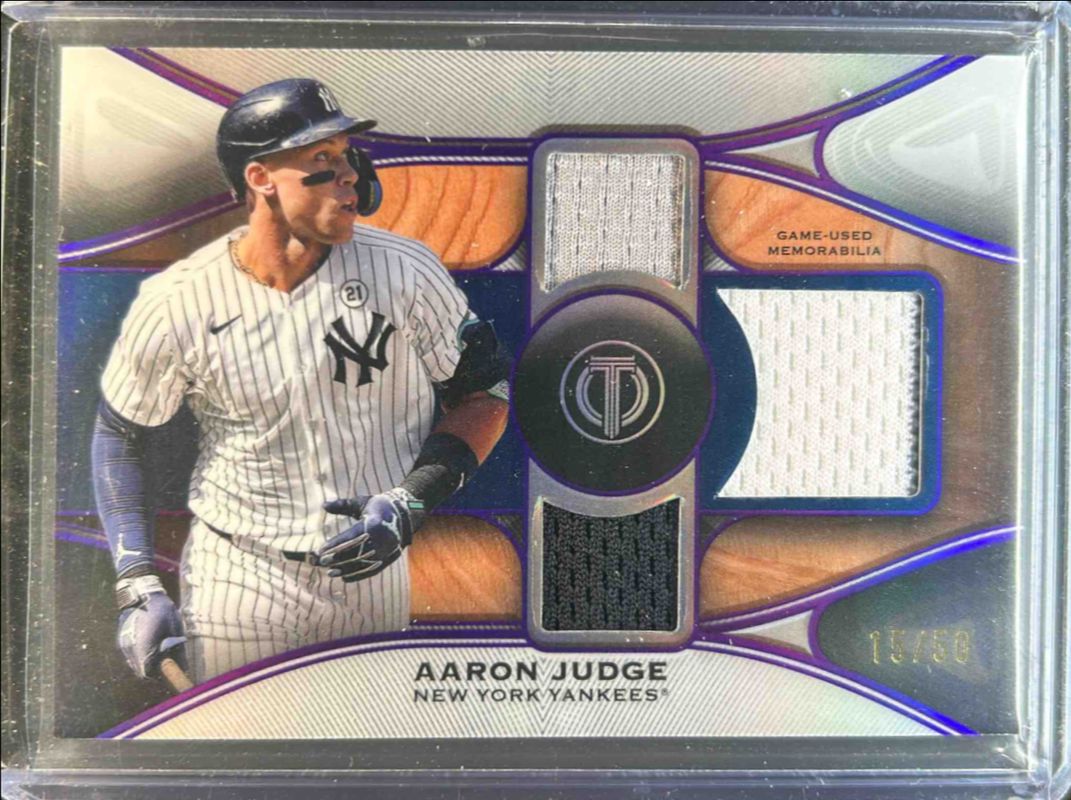 Aaron Judge 2025 Topps Tribute #TTR-AJ Tribute Triple Relic - Purple ...