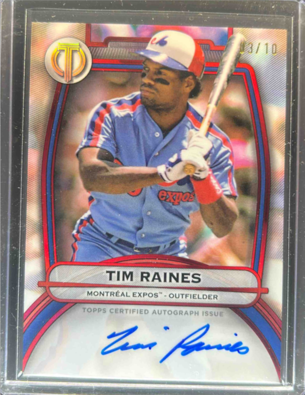 Tim Raines 2025 Topps Tribute #TA-TR Tribute Autograph - Red /10 Price ...