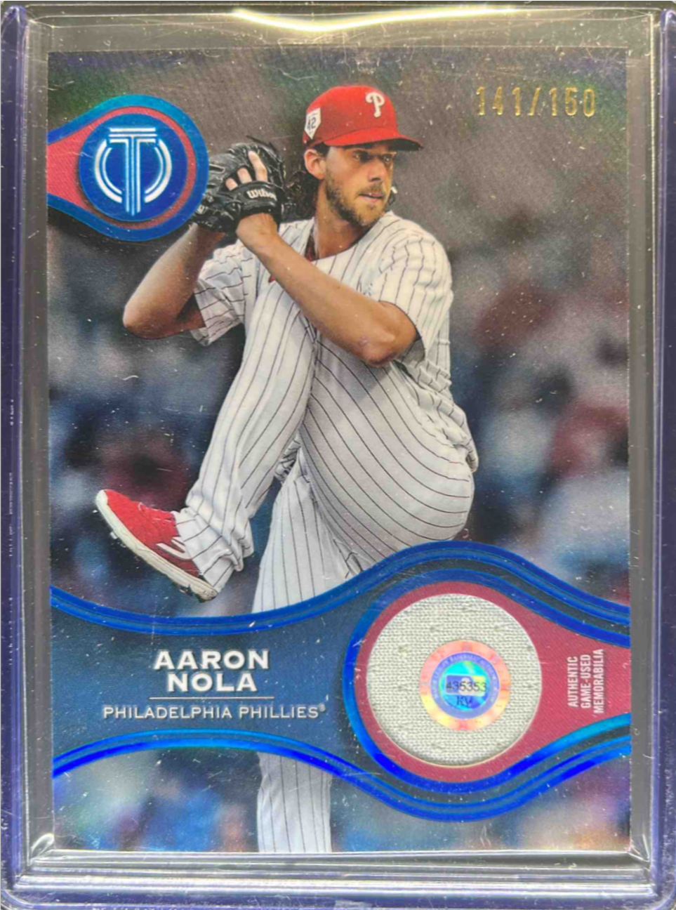 Aaron Nola 2025 Topps Tribute #SOA-AN Stamp of Approval - Blue /150 ...