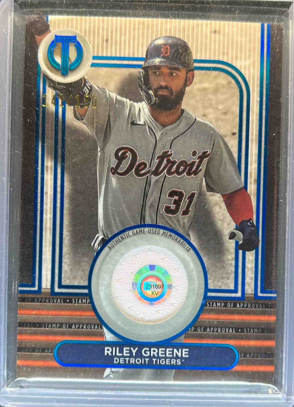 Riley Greene 2025 Topps Tribute #SOA-RG Stamp of Approval - Blue /150 ...