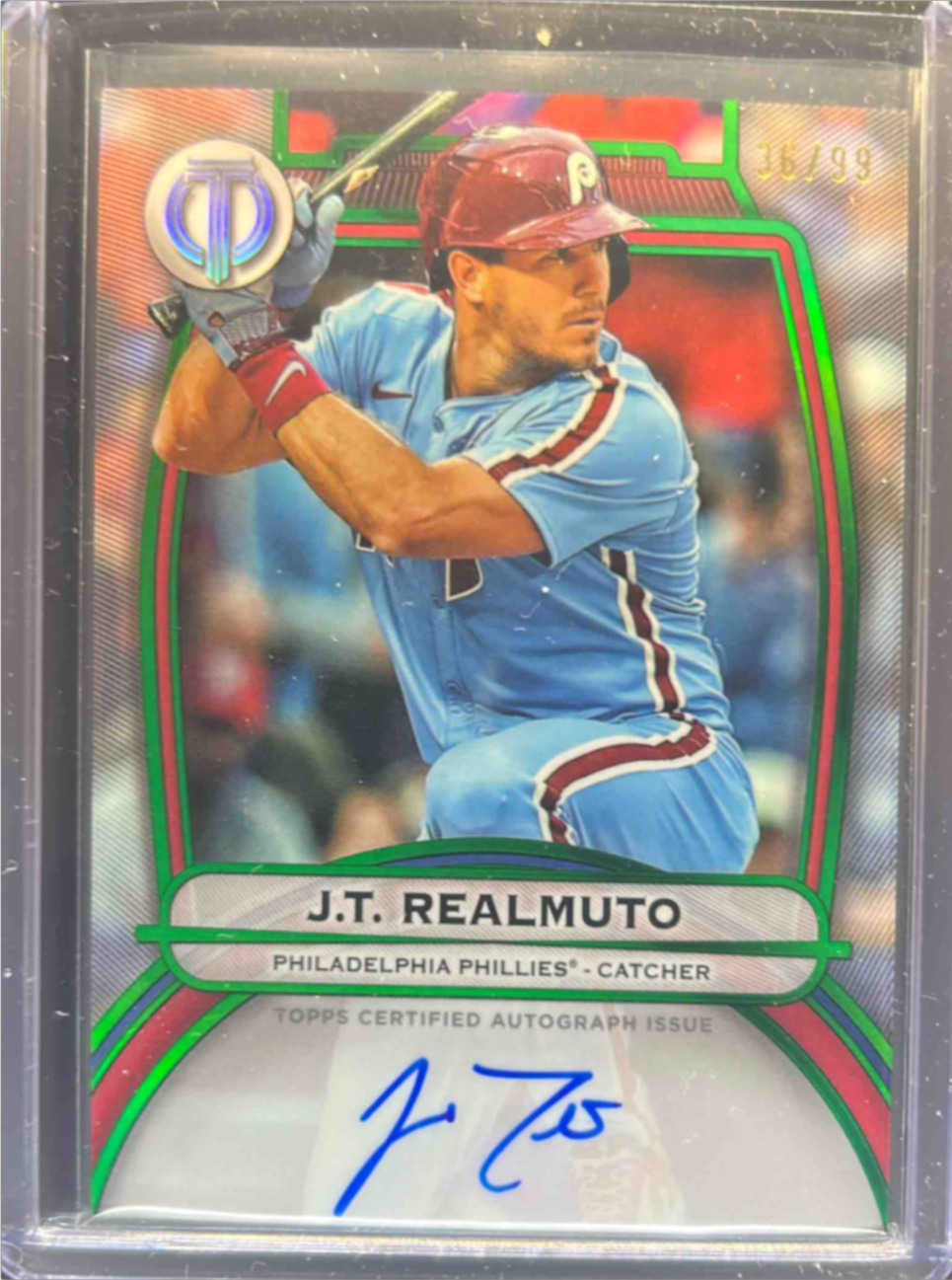 JT Realmuto 2025 Topps Tribute #TA-JTR Tribute Autograph - Green /99 ...
