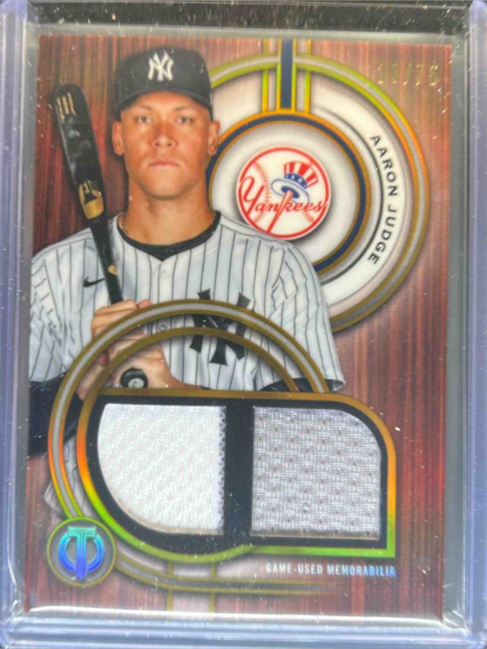 Aaron Judge 2025 Topps Tribute #DR-AJ Single-Player Dual Relic - Gold ...