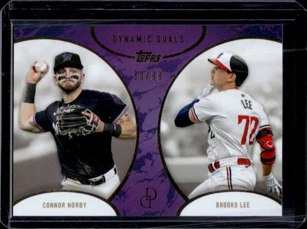 Brooks Lee / Connor Norby 2025 Topps Dynamic Duals #11 Purple /99 Price ...