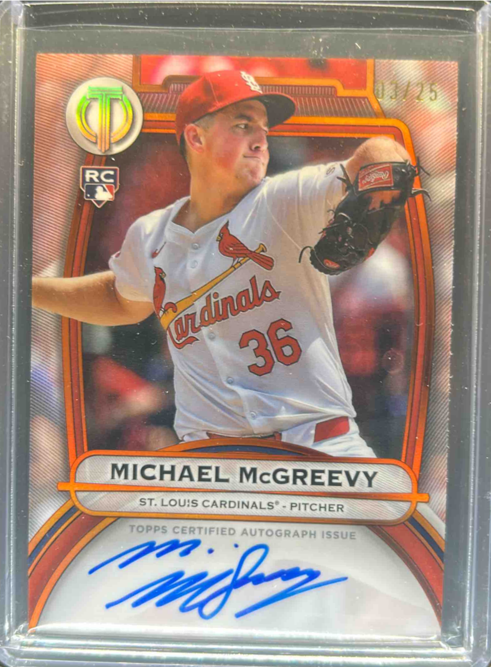 Michael McGreevy 2025 Topps Tribute #TA-MMG Tribute Autograph - Orange ...