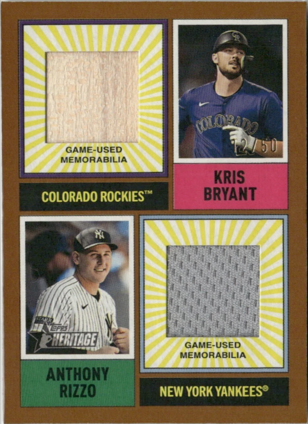 Anthony Rizzo / Kris Bryant 2025 Topps Heritage #DPMCR-BR Dual-Player ...