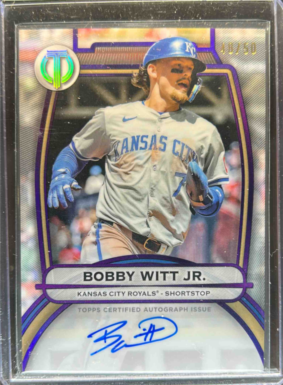 Bobby Witt 2025 Topps Tribute #TA-BW Tribute Autograph - Purple /50 ...