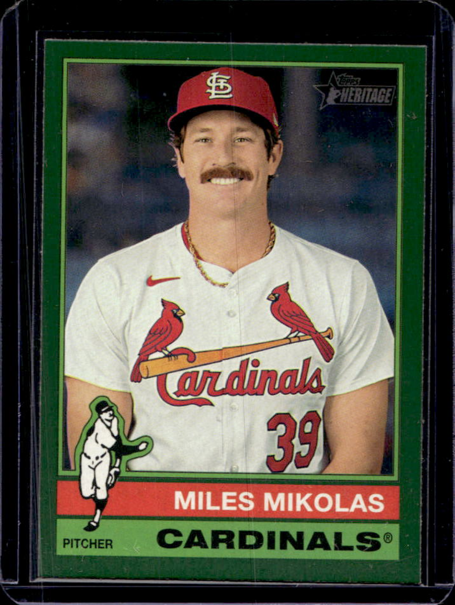 Miles Mikolas 2025 Topps Heritage #426 Dark Green Border Price Guide ...