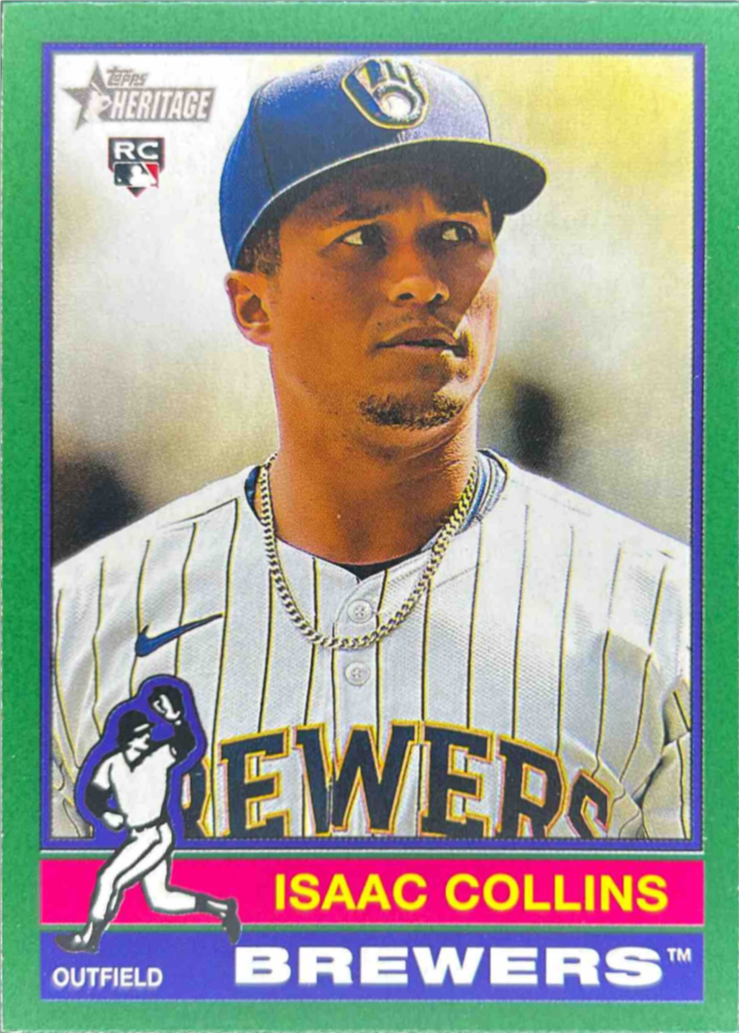 Isaac Collins 2025 Topps Heritage #78 Dark Green Border Price Guide ...