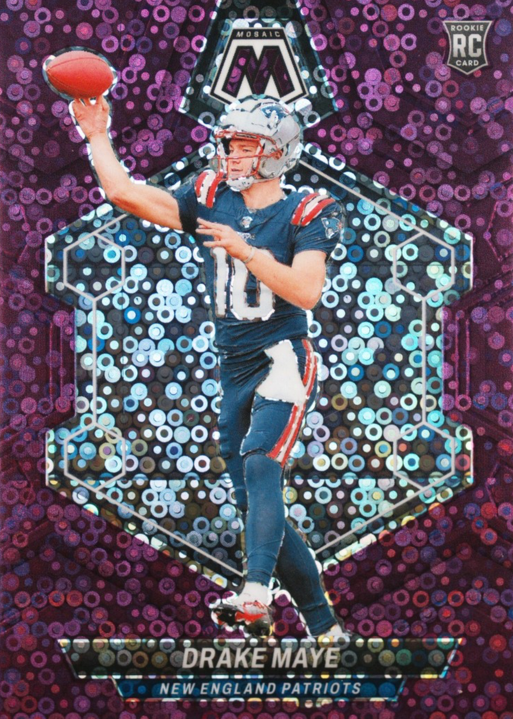 Drake Maye 2024 Mosaic #303 No Huddle Purple /50 Price Guide - Sports ...