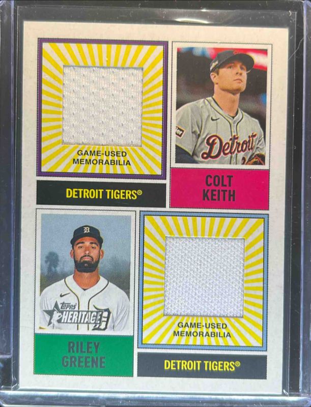 Colt Keith / Riley Greene 2025 Topps Heritage #DPMCR-KG Dual-Player MLB ...