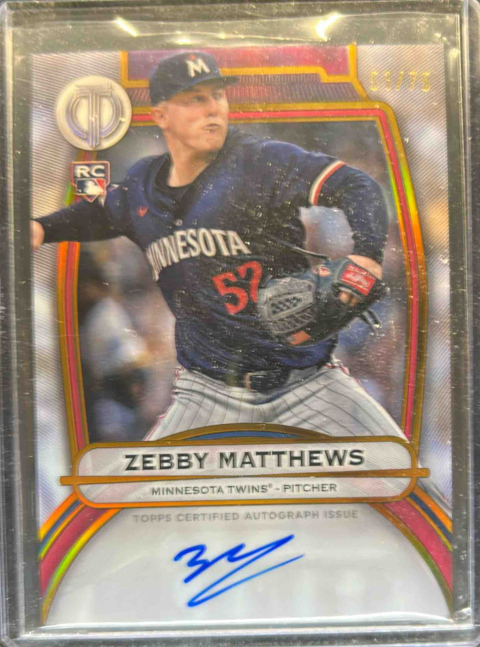 Zebby Matthews 2025 Topps Tribute #TA-ZM Tribute Autograph - Gold /75 ...