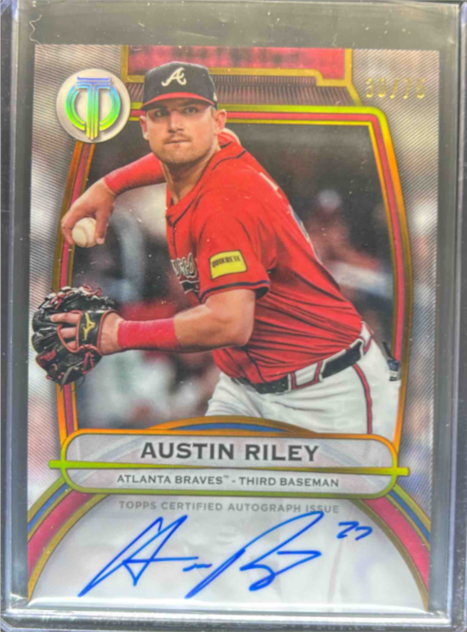 Austin Riley 2025 Topps Tribute #TA-ARI Tribute Autograph - Gold /75 ...