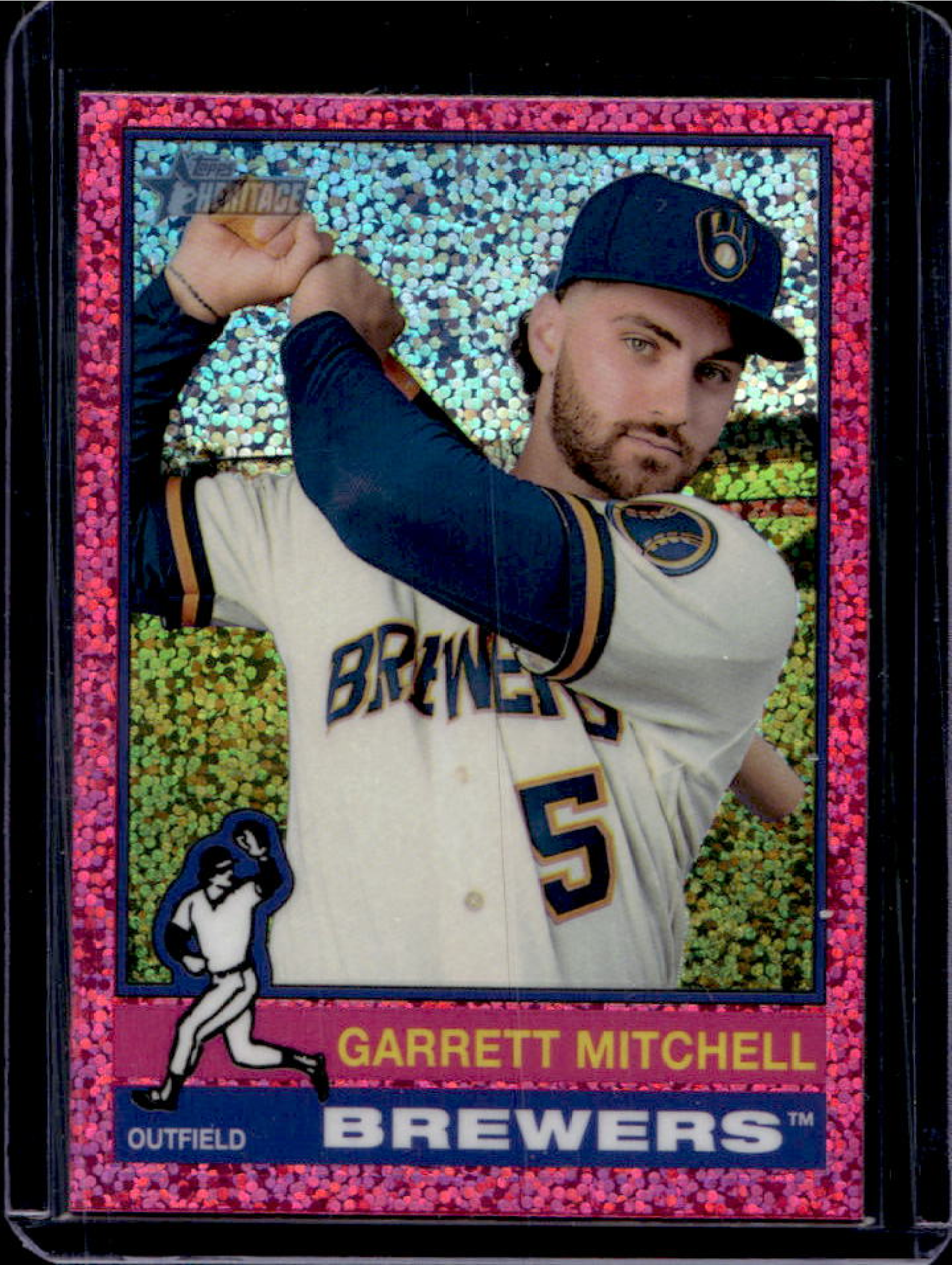 Garrett Mitchell 2025 Topps Heritage #479 Chrome - Pink Sparkle ...