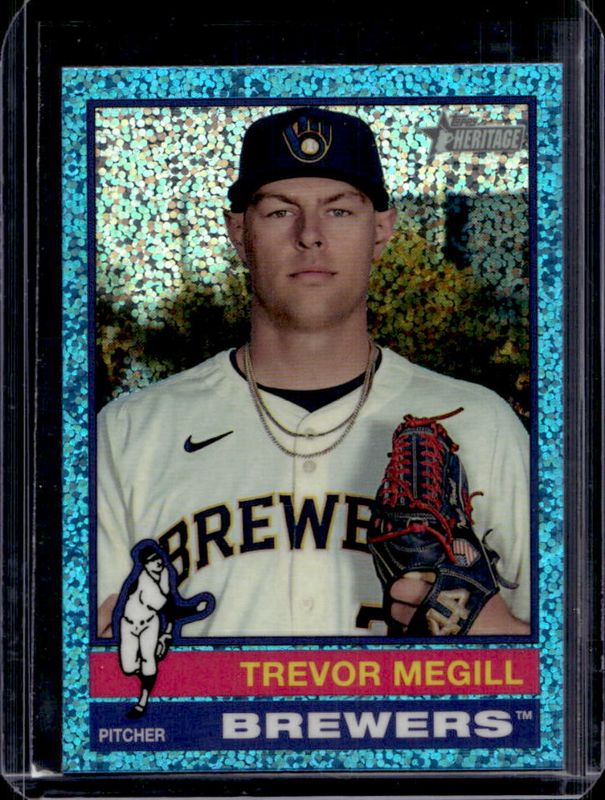 Trevor Megill 2025 Topps Heritage #210 Chrome - Light Blue Sparkle ...
