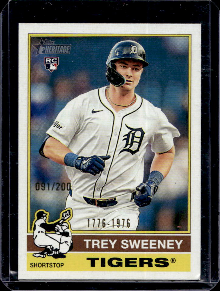 Trey Sweeney 2025 Topps Heritage #432 Bicentennial /200 Price Guide ...