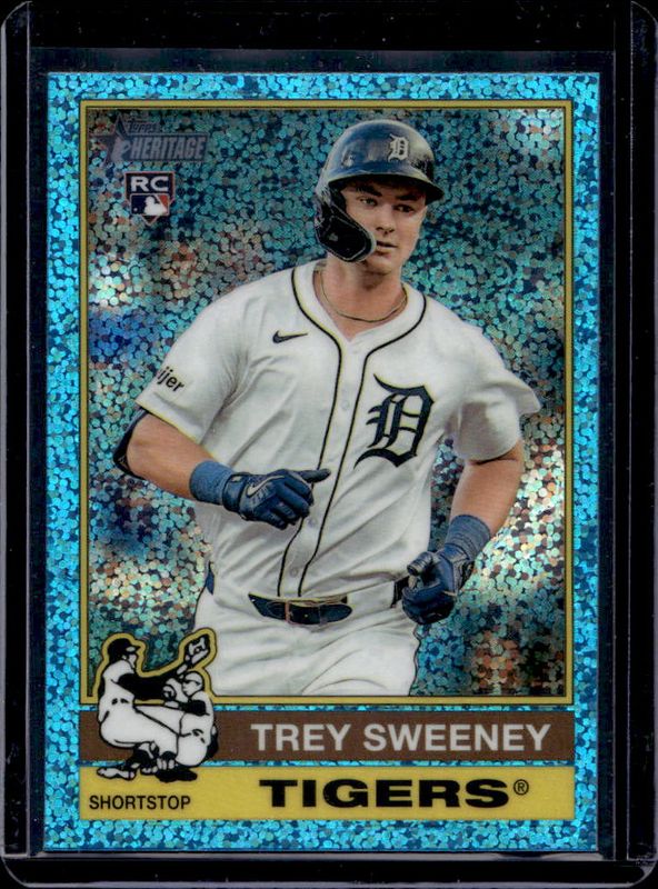 Trey Sweeney 2025 Topps Heritage #432 Chrome - Light Blue Sparkle ...
