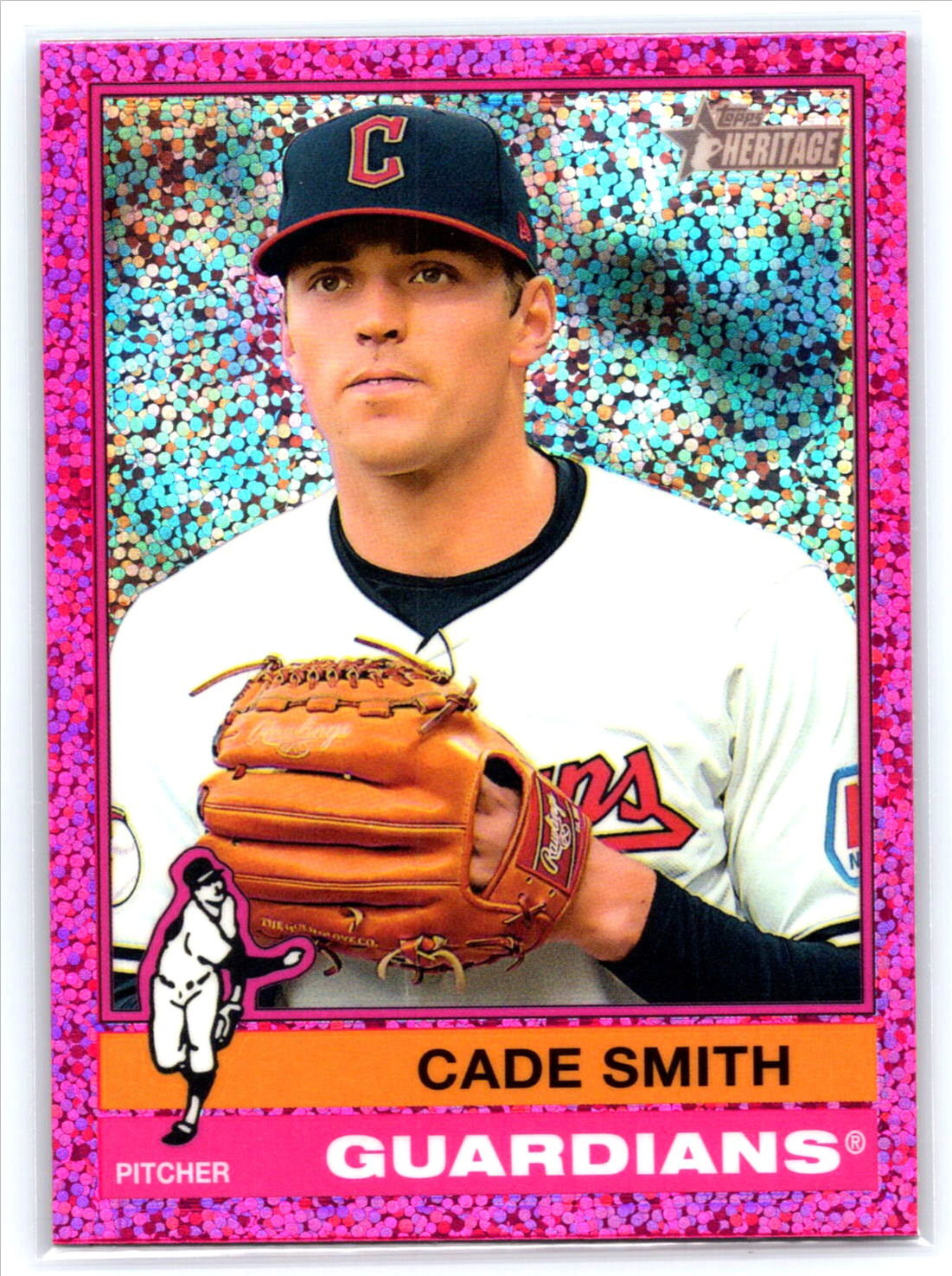 Cade Smith 2025 Topps Heritage #307 Chrome - Pink Sparkle Refractor ...