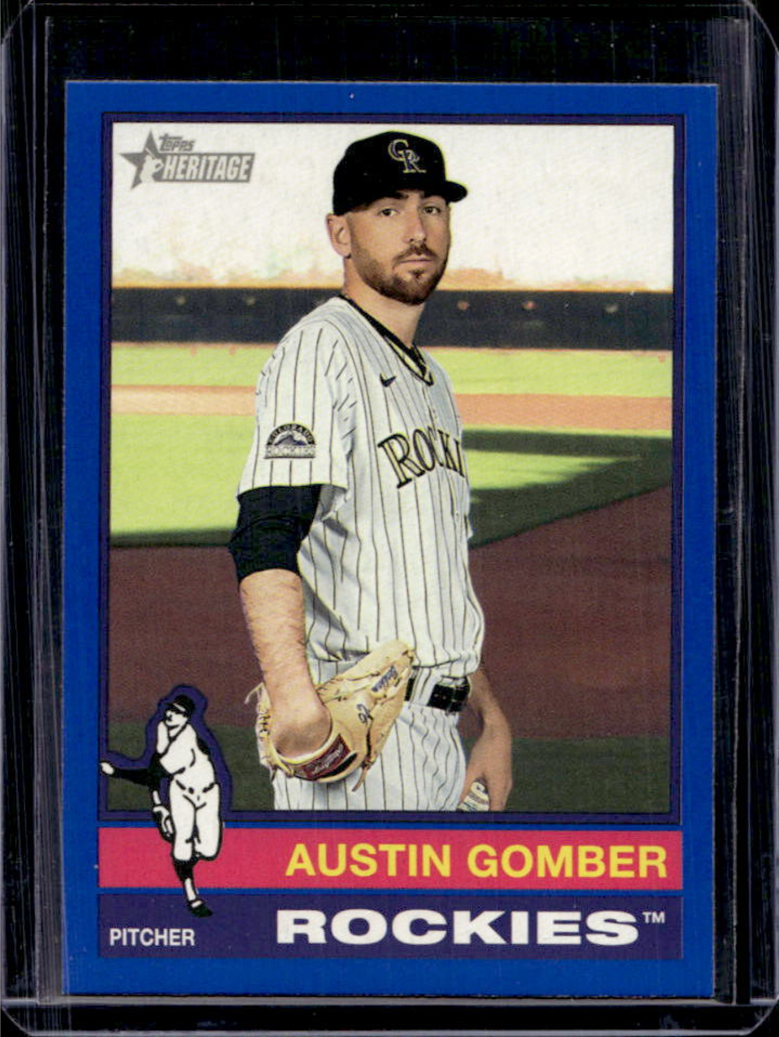 Austin Gomber 2025 Topps Heritage #437 Dark Blue Border Price Guide ...