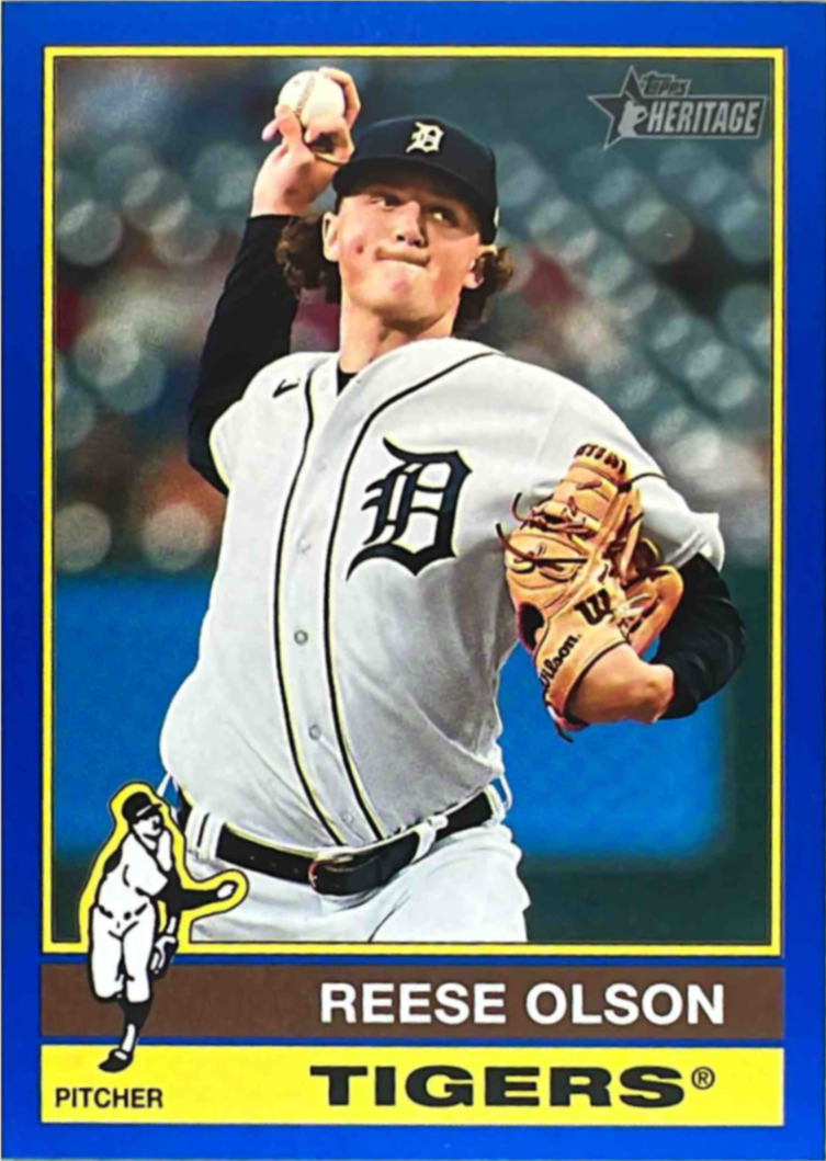 Reese Olson 2025 Topps Heritage #409 Dark Blue Border Price Guide ...