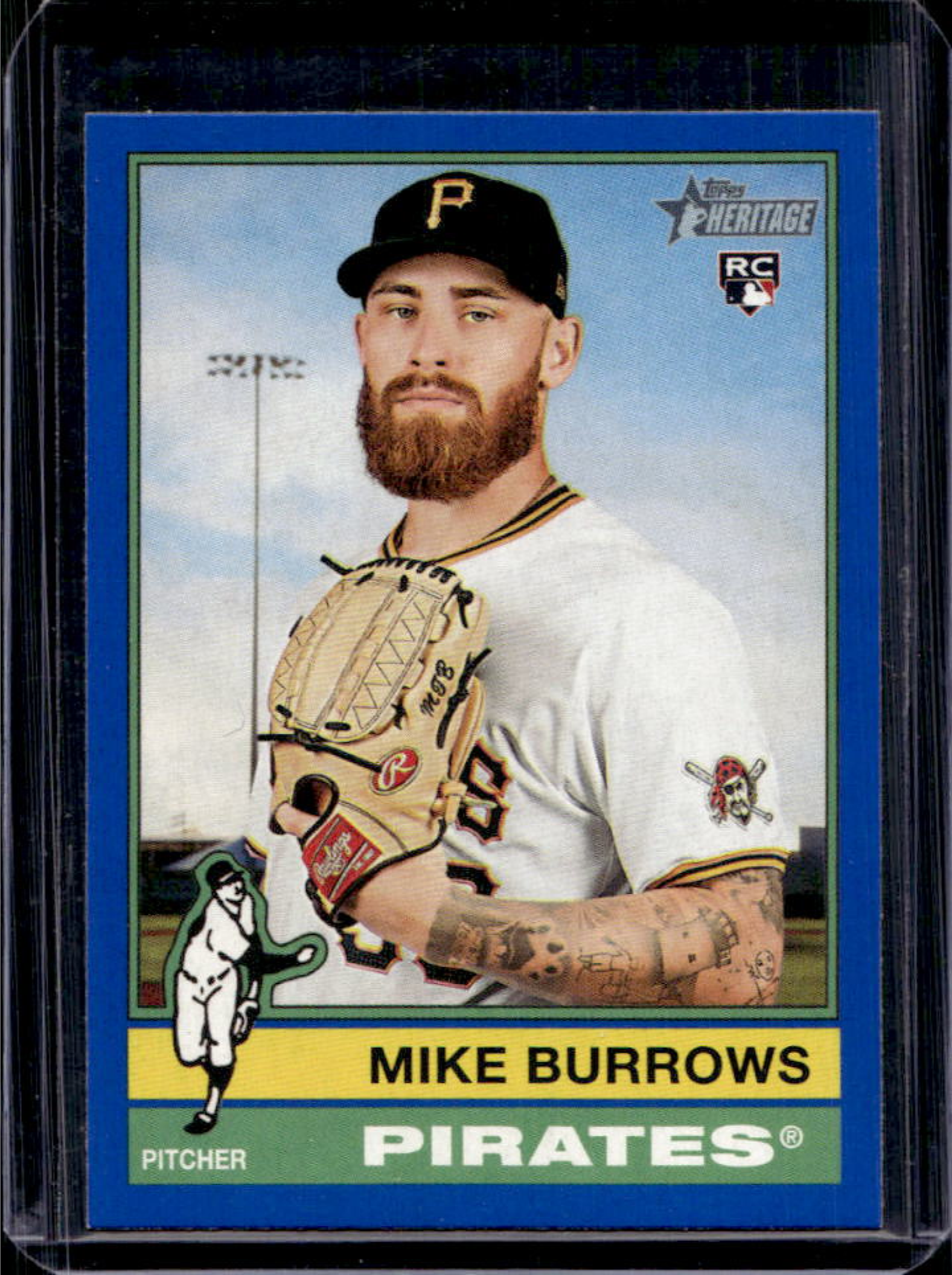 Mike Burrows 2025 Topps Heritage #328 Dark Blue Border Price Guide ...
