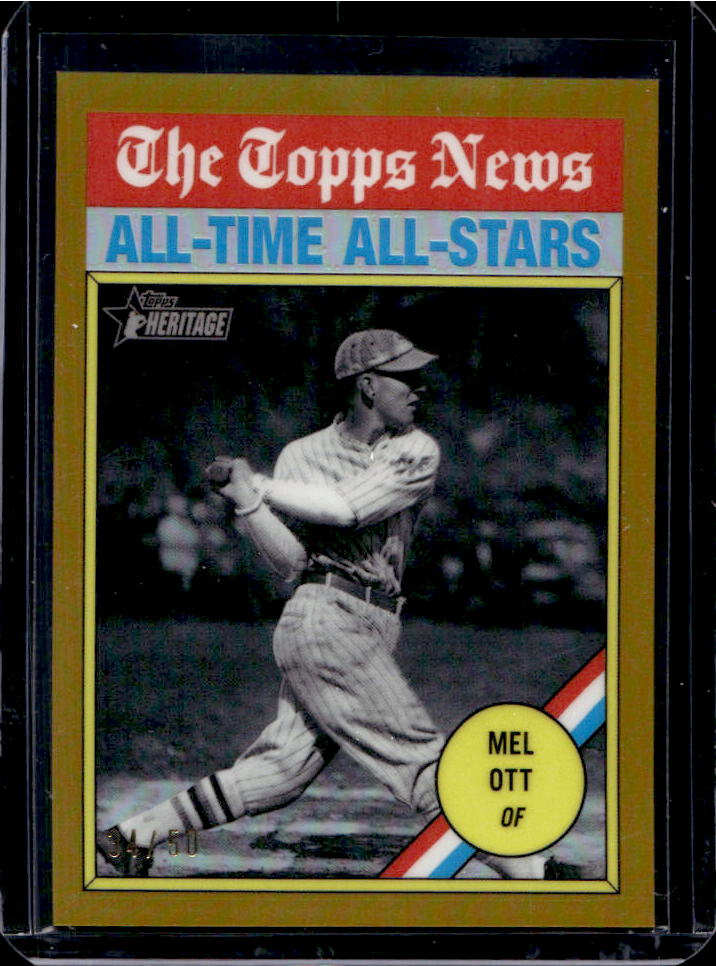 Mel Ott 2025 Topps Heritage #348 Chrome - Gold Refractor /50 Price ...