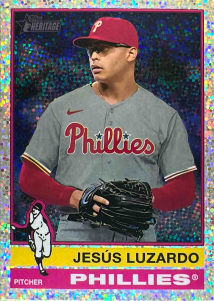 Jesus Luzardo 2025 Topps Heritage #478 Chrome - Silver Sparkle ...