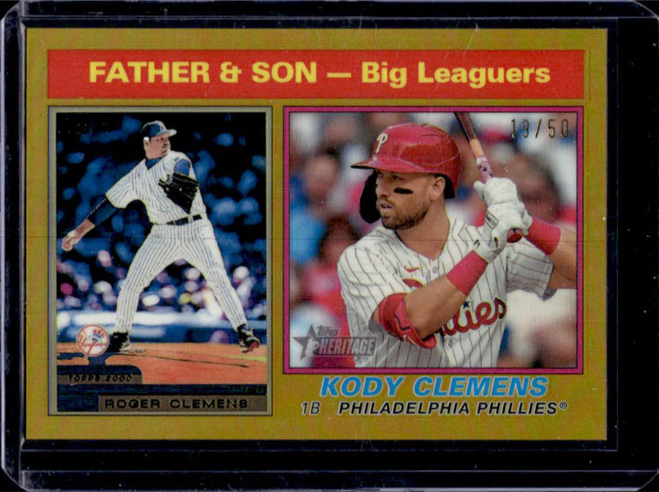 Kody Clemens / Roger Clemens 2025 Topps Heritage #67 Chrome - Gold ...