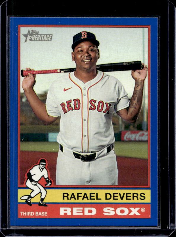 Rafael Devers 2025 Topps Heritage #445 Dark Blue Border Price Guide ...