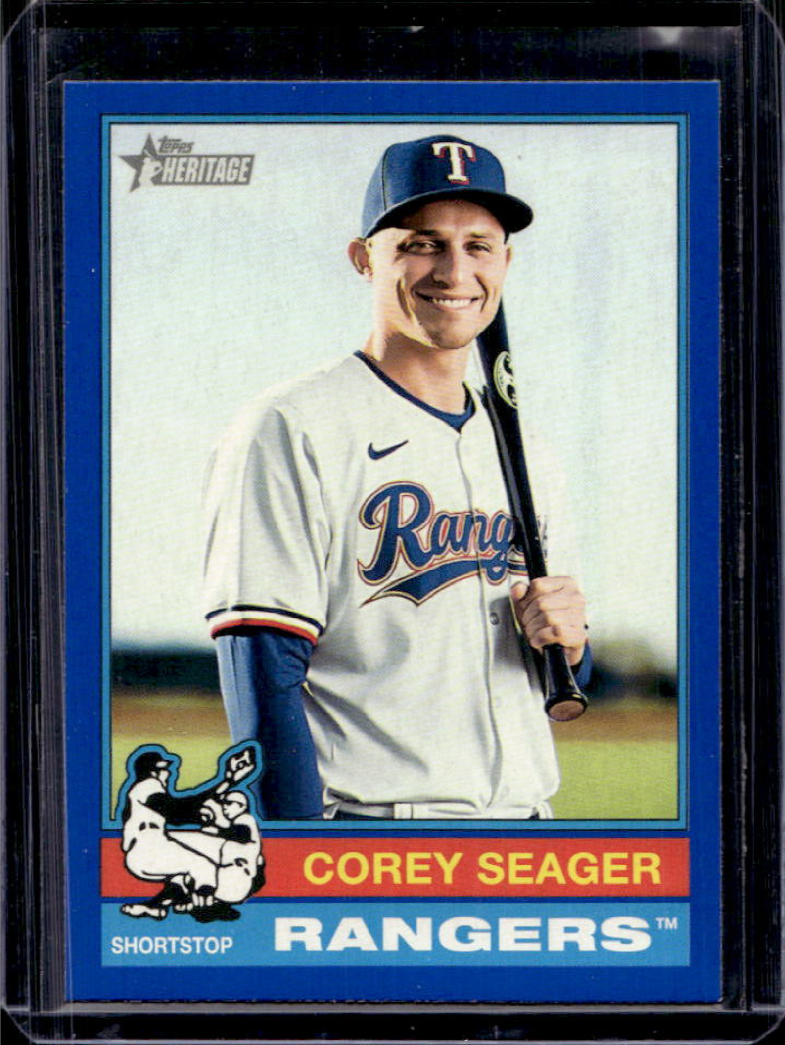 Corey Seager 2025 Topps Heritage #412 Dark Blue Border Price Guide ...