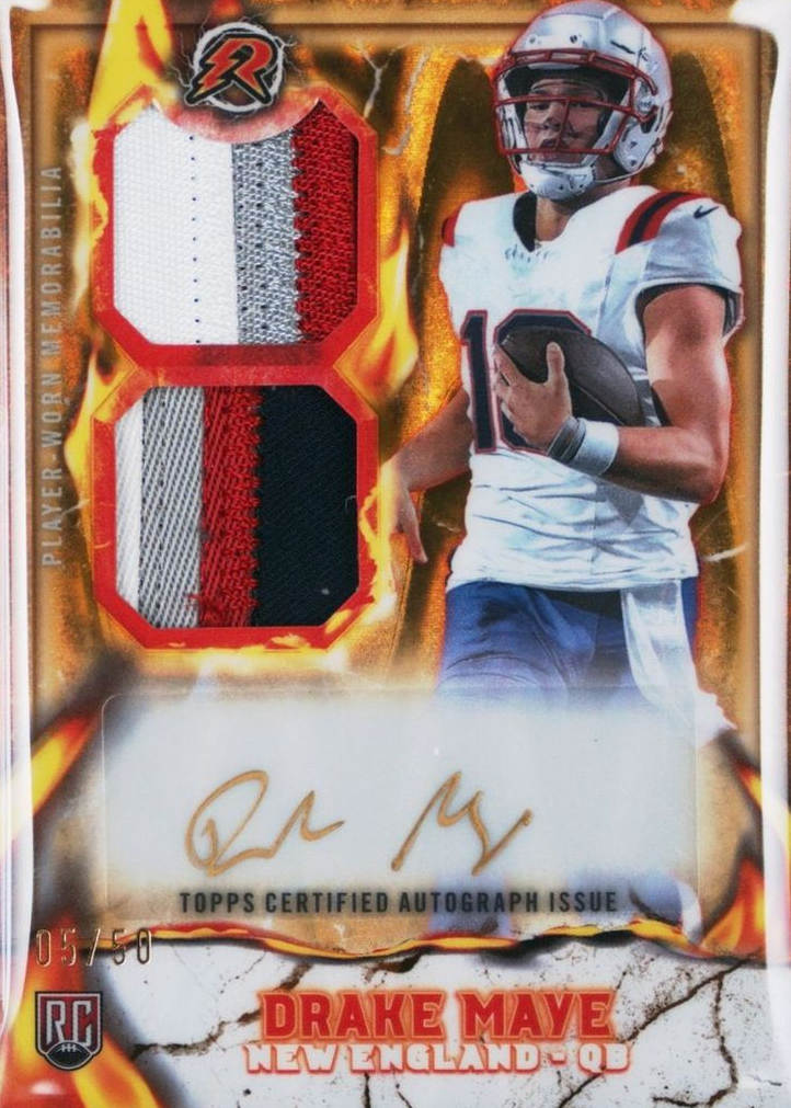 Drake Maye 2024 Topps Resurgence #IPA-DM Ignite Rookie Patch Autographs ...