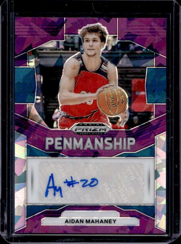 Aidan Mahaney 2024 Prizm Draft Picks #P-AMH Penmanship - Purple Ice /99 ...