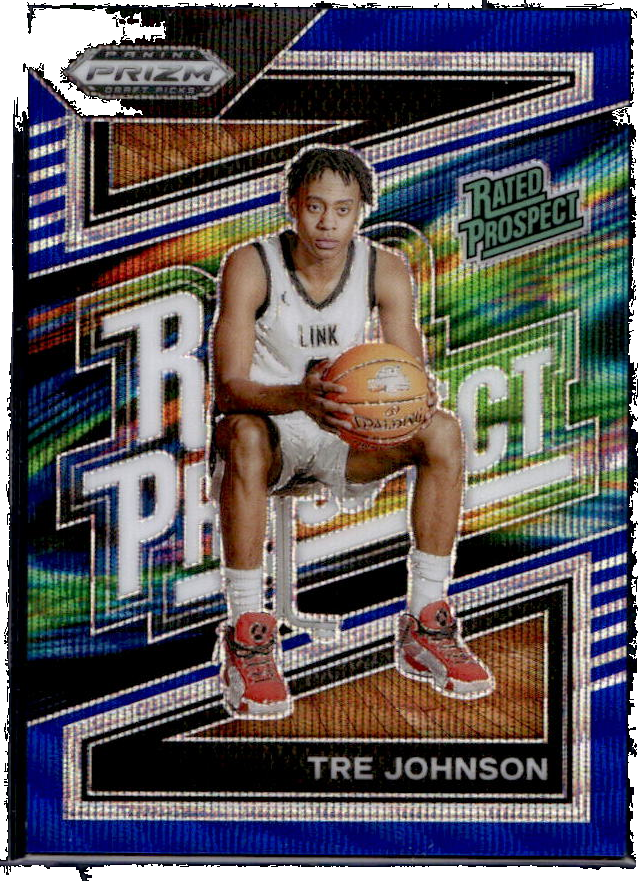 Tre Johnson 2024 Prizm Draft Picks #15 Rated Prospect - Blue Wave /249 ...