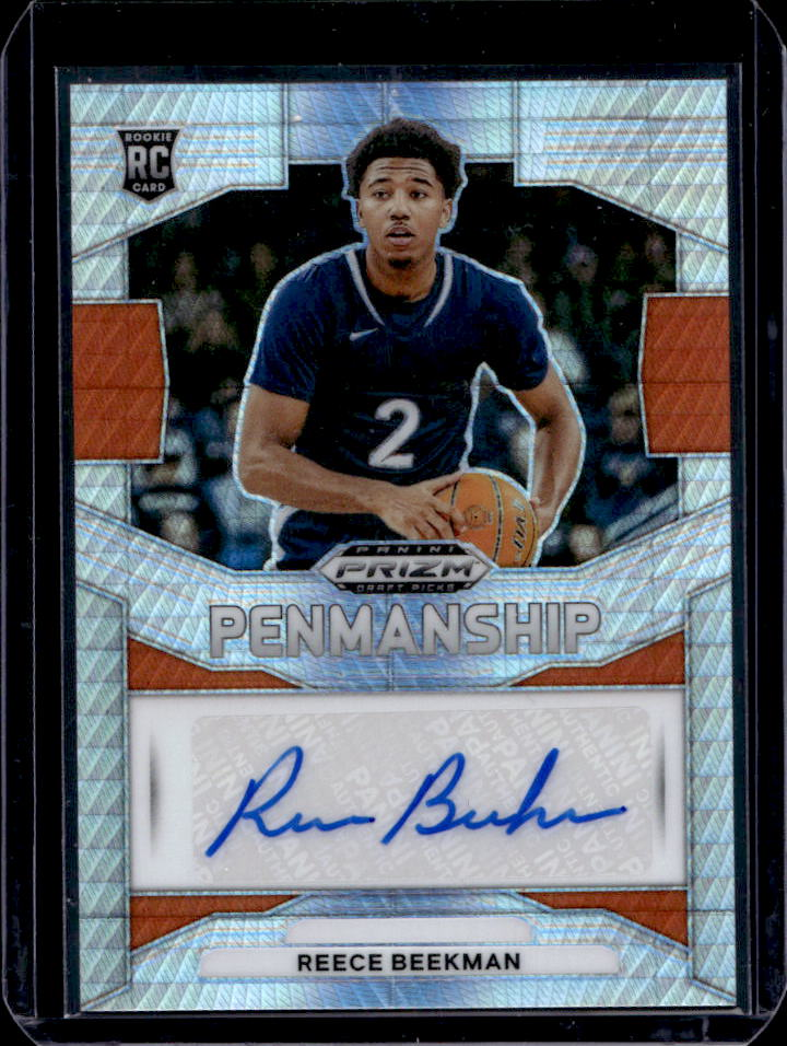 Reece Beekman 2024 Prizm Draft Picks #9 Penmanship - Hyper Price Guide ...