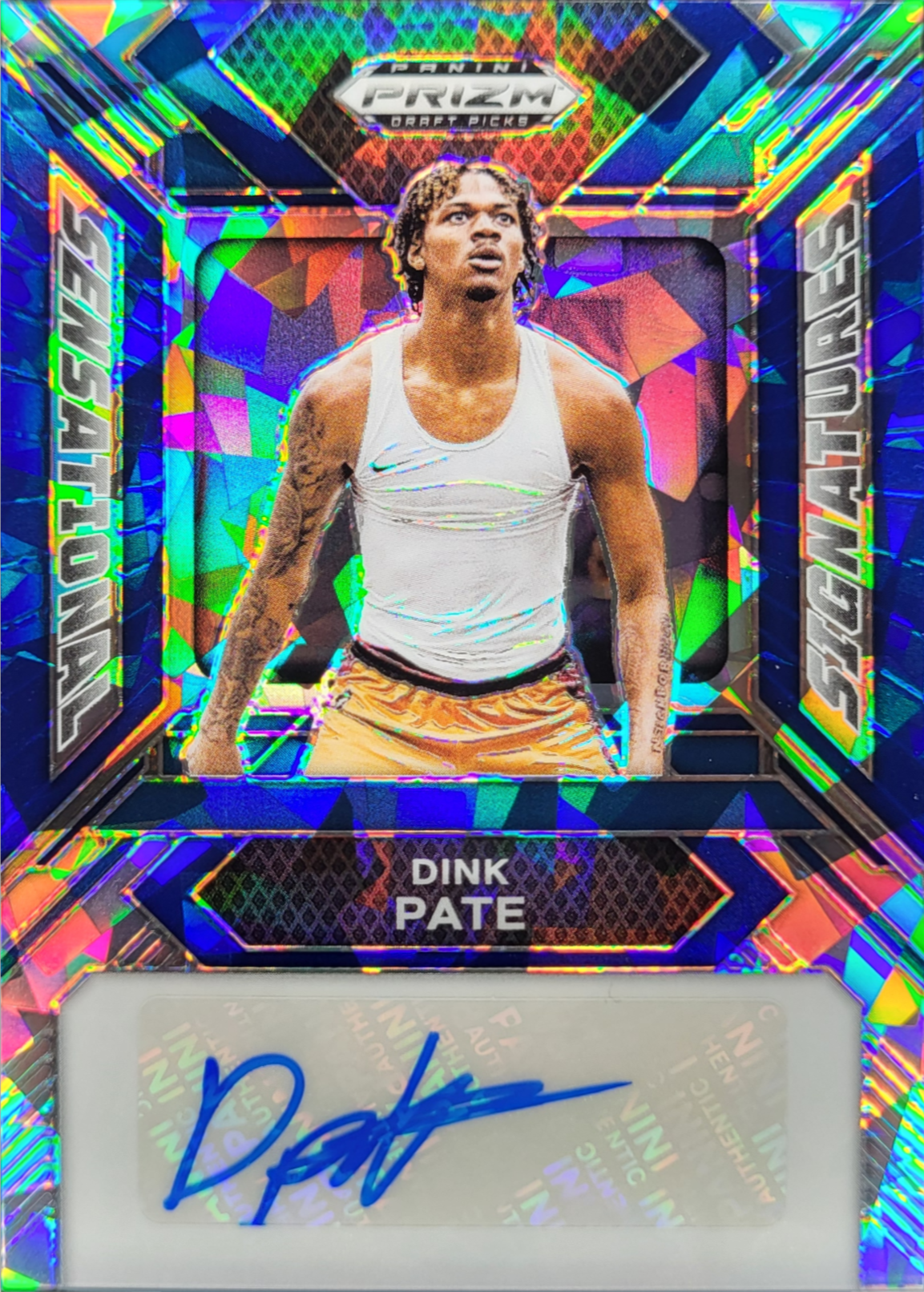 Dink Pate 2024 Prizm Draft Picks #016 Sensational Signatures - Blue Ice ...