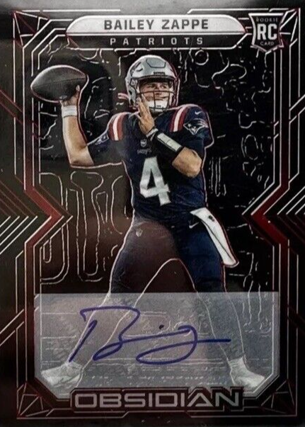 Bailey Zappe 2022 Obsidian #141 Rookie Autographs - Electric Etch Red ...