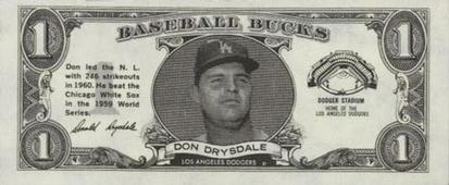 Don Drysdale 1962 Topps Baseball Bucks Base Price Guide - Sports Card ...