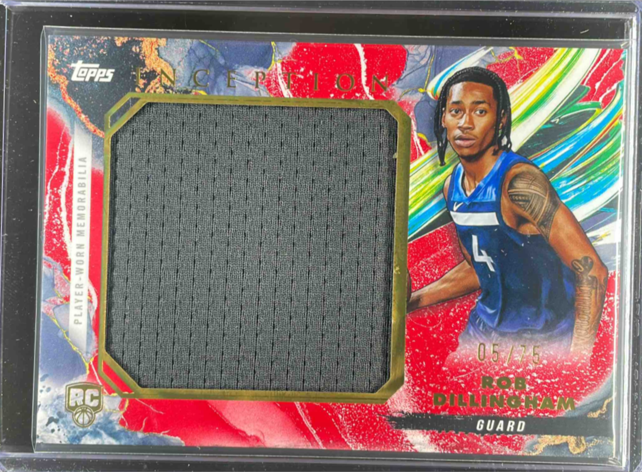 Rob Dillingham 2024 Topps Inception #RJR-RD Rookie Jumbo Relic - Red ...