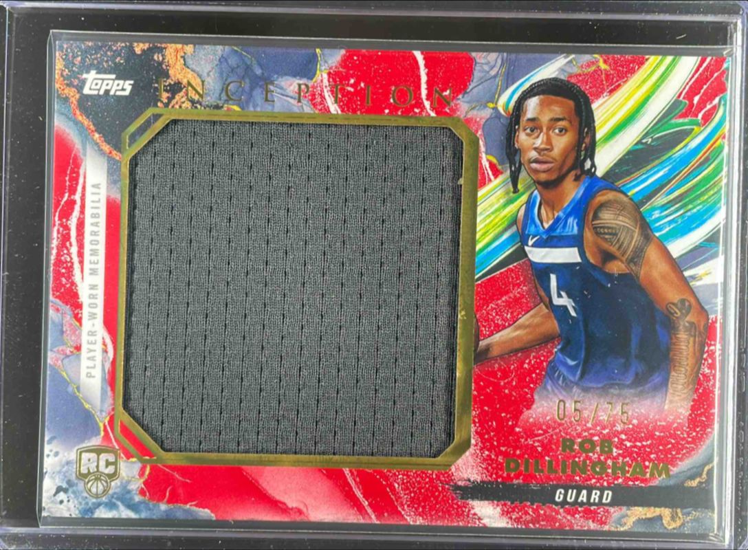 Rob Dillingham 2024 Topps Inception #RJR-RD Rookie Jumbo Relic - Red ...