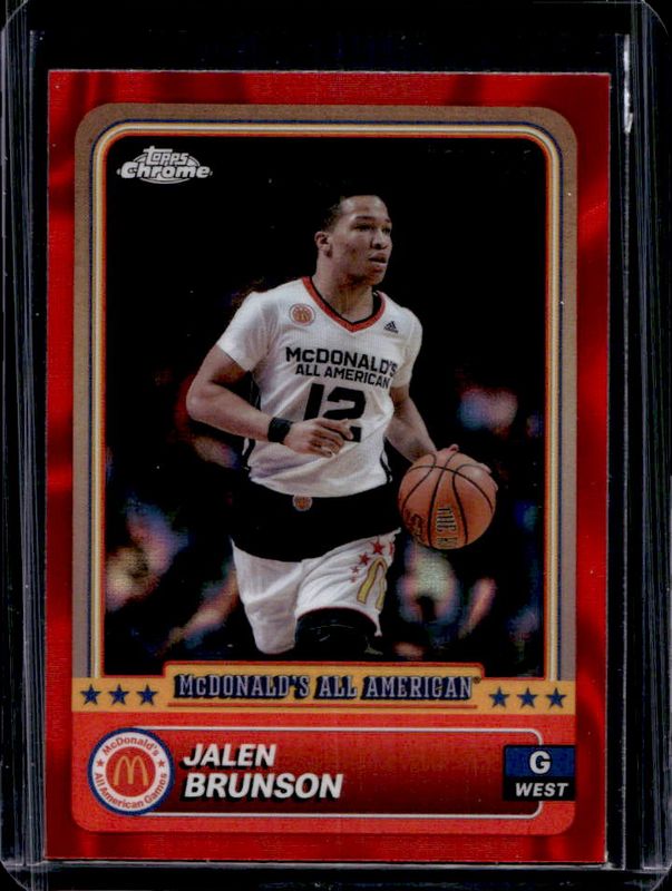 Jalen Brunson 2024 Topps Chrome McDonald's All-American #99 Red Lava ...