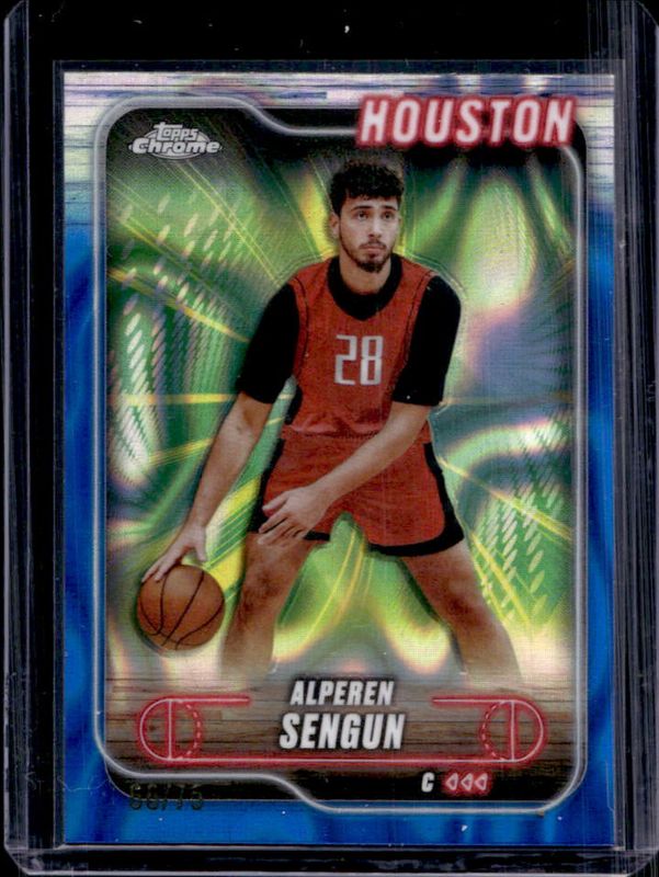 Alperen Sengun 2024 Topps Chrome #106 Blue Lava Refractor /75 Price ...