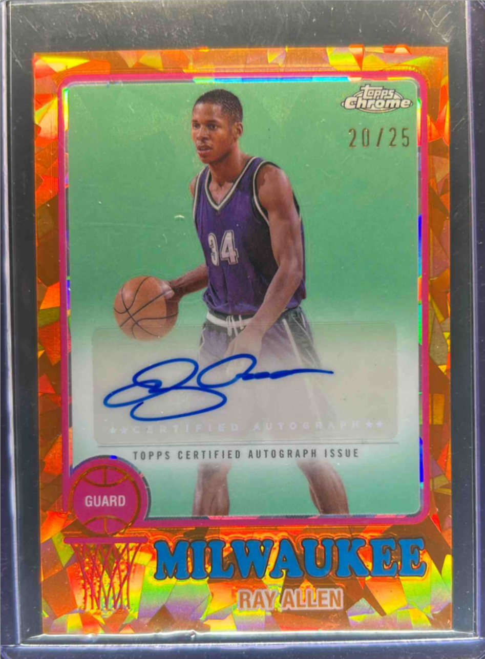 Ray Allen 2024 Topps Chrome Sapphire Edition #73TA-RA 1973 Autographs ...
