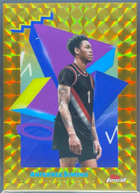 Anfernee Simons 2024 Topps Finest #180 Base Uncommon - Gold Geometric ...
