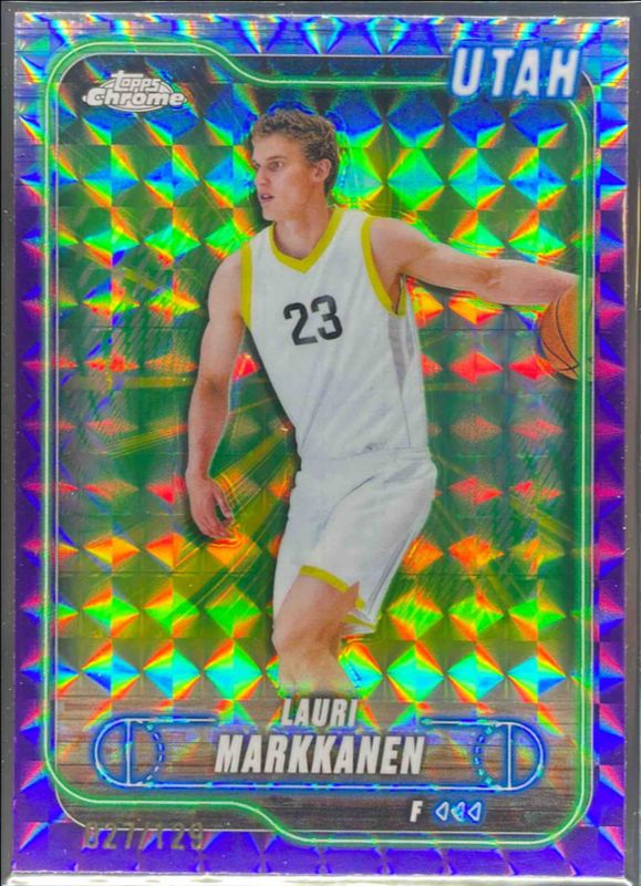 Lauri Markkanen 2024 Topps Chrome #37 Purple Geometric Refractor /129 ...
