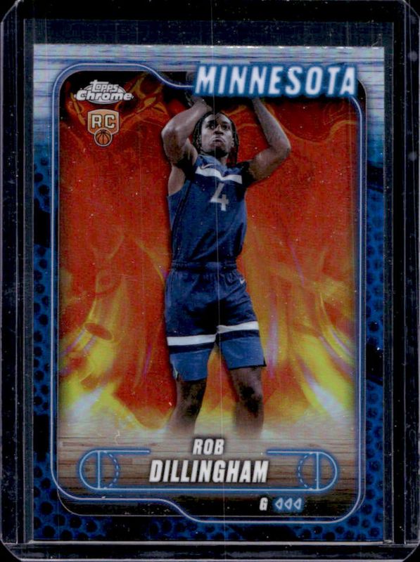 Rob Dillingham 2024 Topps Chrome #165 Blue Basketball Refractor Price ...