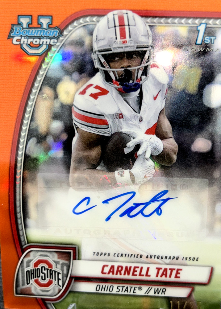 Carnell Tate 2024 Bowman Chrome University #PA-CTA Prospect Auto ...