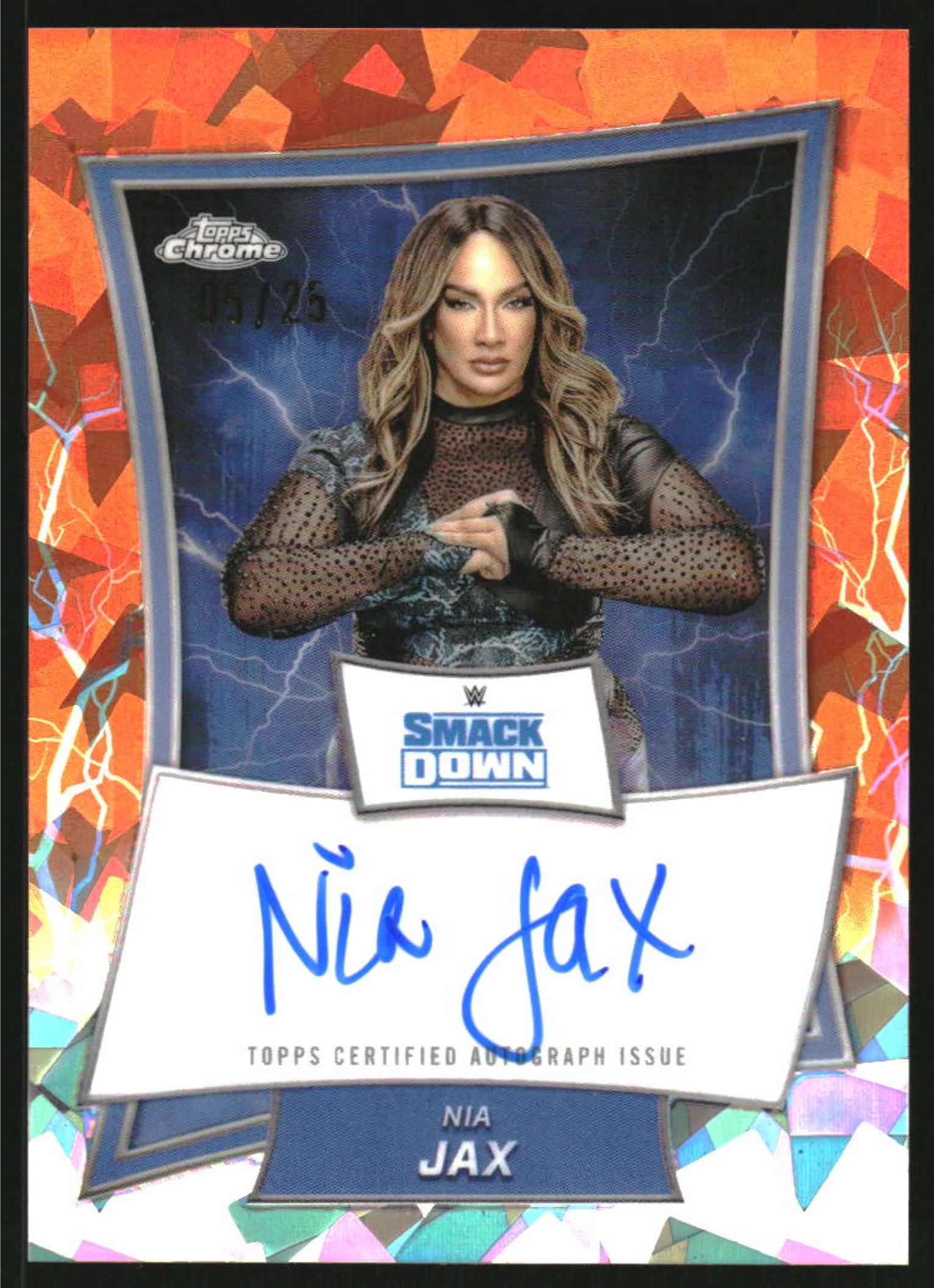 Nia Jax 2025 Topps Chrome WWE Sapphire Edition #BBA-NIA Blue Brand ...