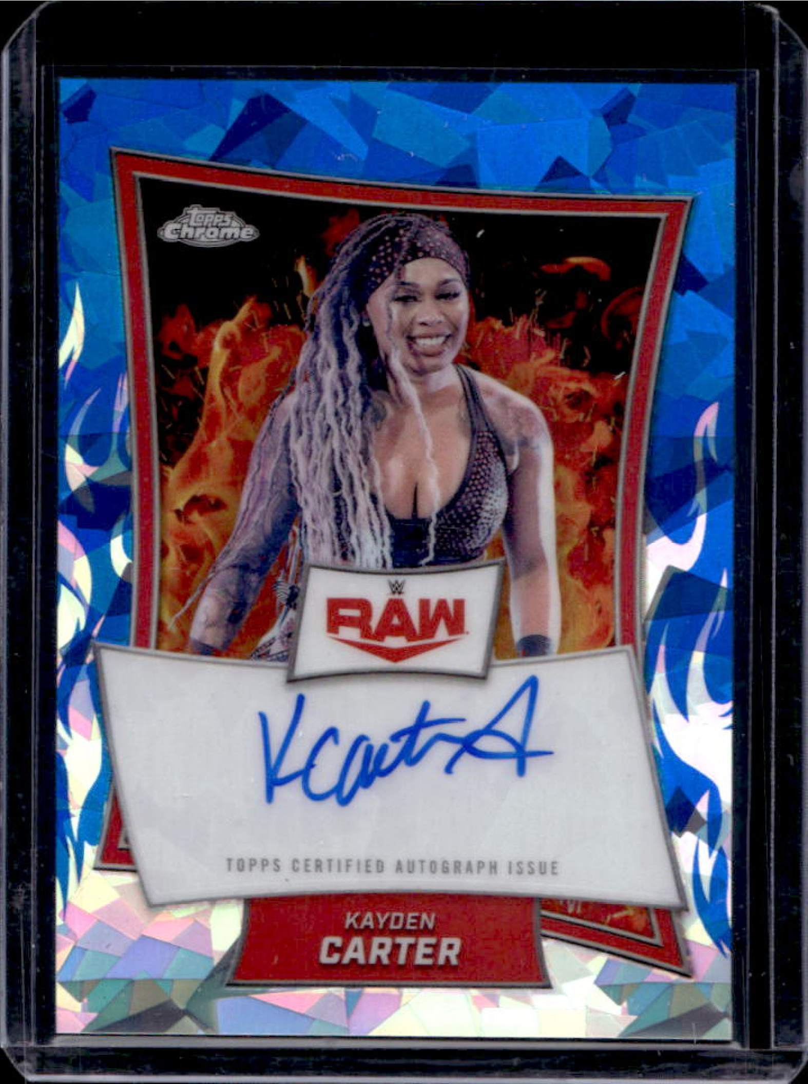 Kayden Carter 2025 Topps Chrome WWE Sapphire Edition #RBA-KYD Red Brand ...