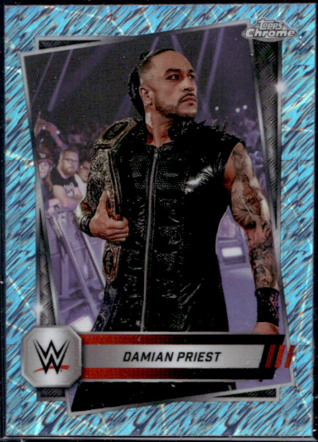 Damian Priest 2025 Topps Chrome WWE #46 Aqua Shimmer Refractor /199 ...