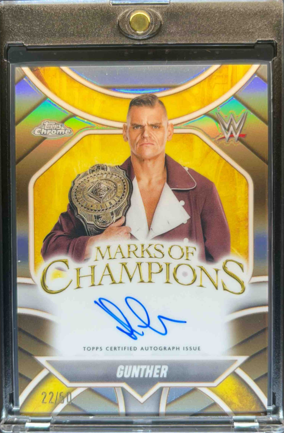 Gunther 2025 Topps Chrome WWE #MOC-GT Marks of Champions Autographs ...